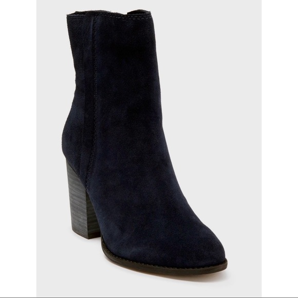 Splendid | Shoes | Splendid Black Suede Knox Stacked Heel Ankle Boot ...